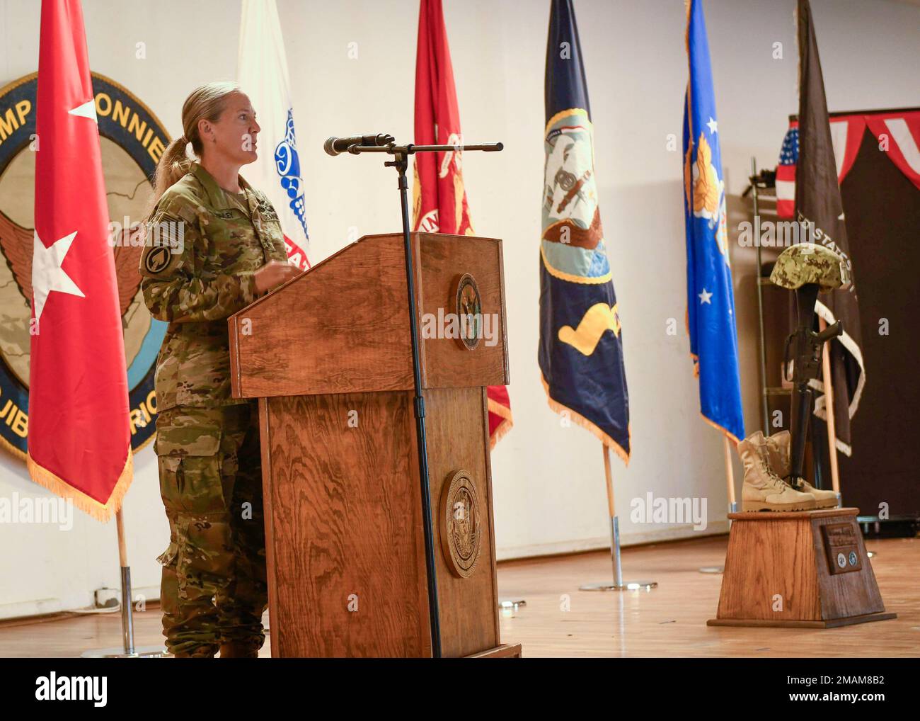 U.S. Army Maj. Gen. Jami Shawley, commanding general of Combined Joint ...