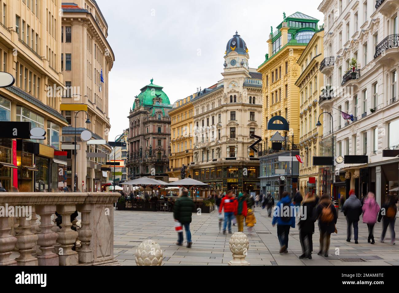 Winter street at daytime in Vienna, Austria Stock Photo - Alamy