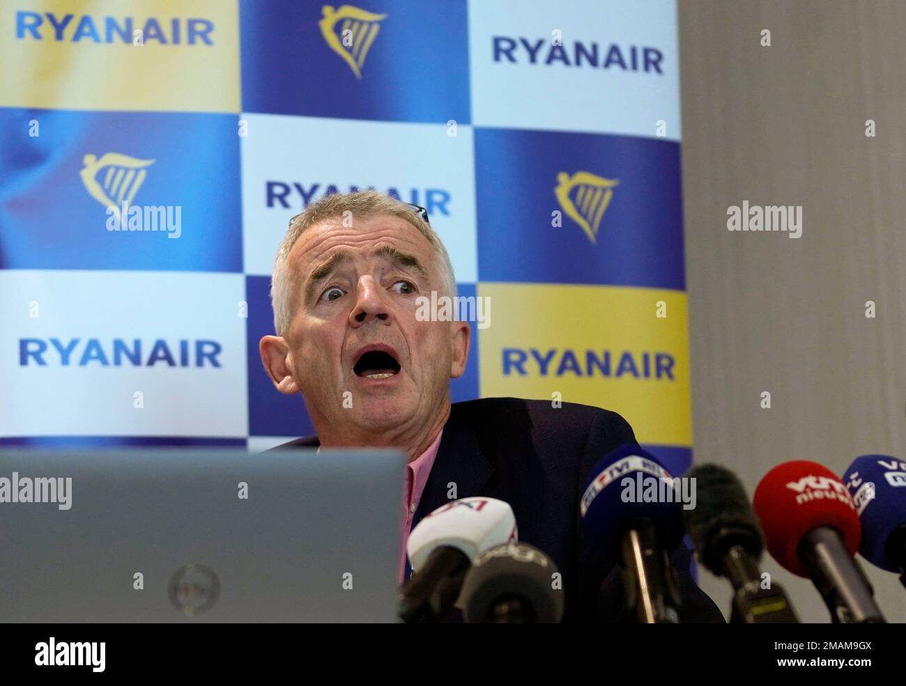 Ryanair CEO Michael O'Leary speaks during a media conference in ...