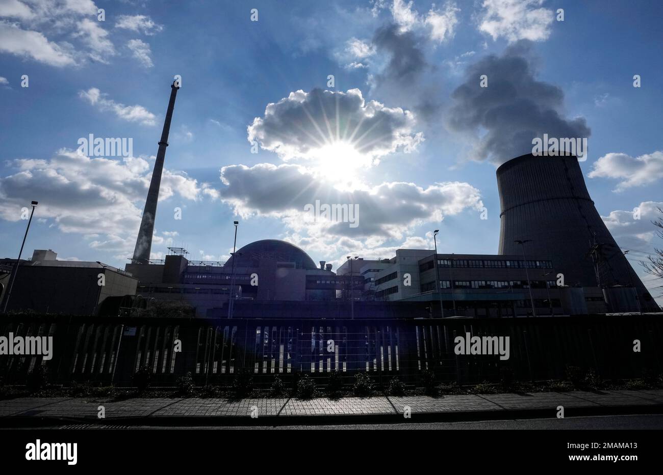 FILE -- Exterior view of the RWE nuclear power plant 'Emsland' in ...