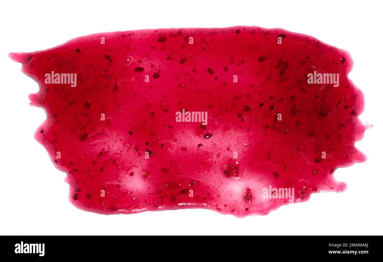 Red blob of blueberry jam isolated on white background Stock Photo - Alamy