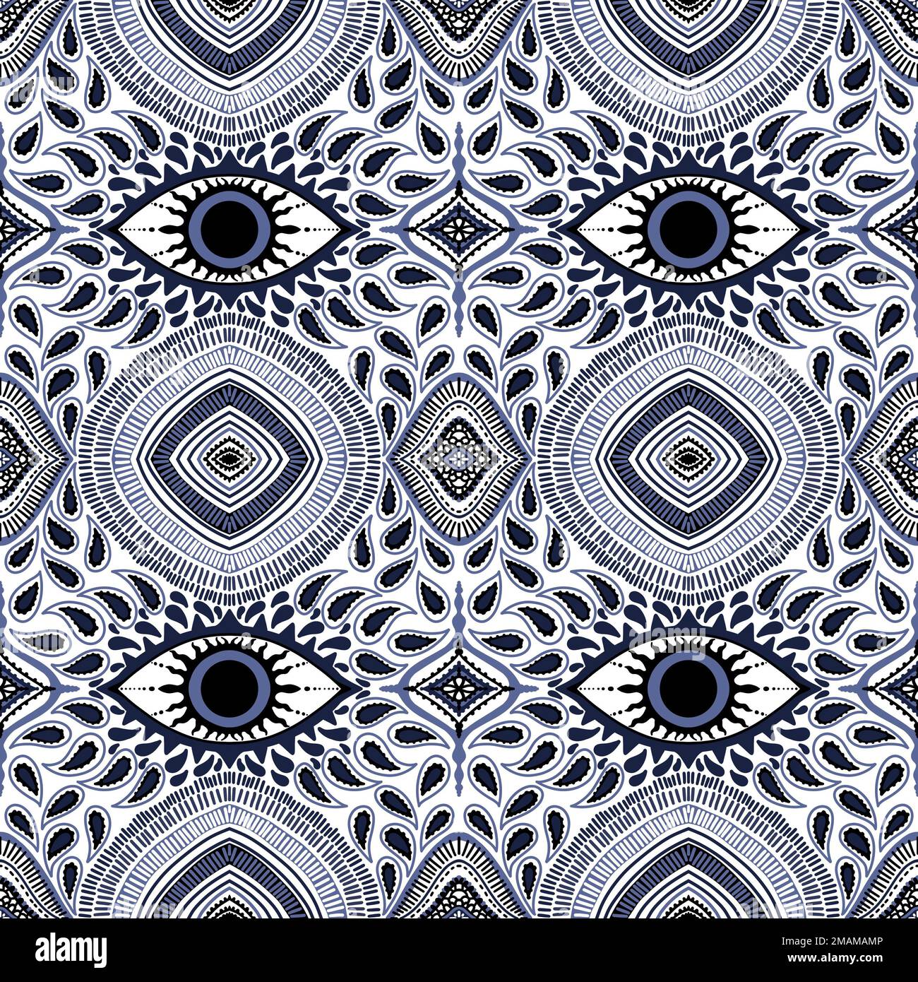 Abstract symbols turkeys seamless evil eyes magic pattern for wrapping ...