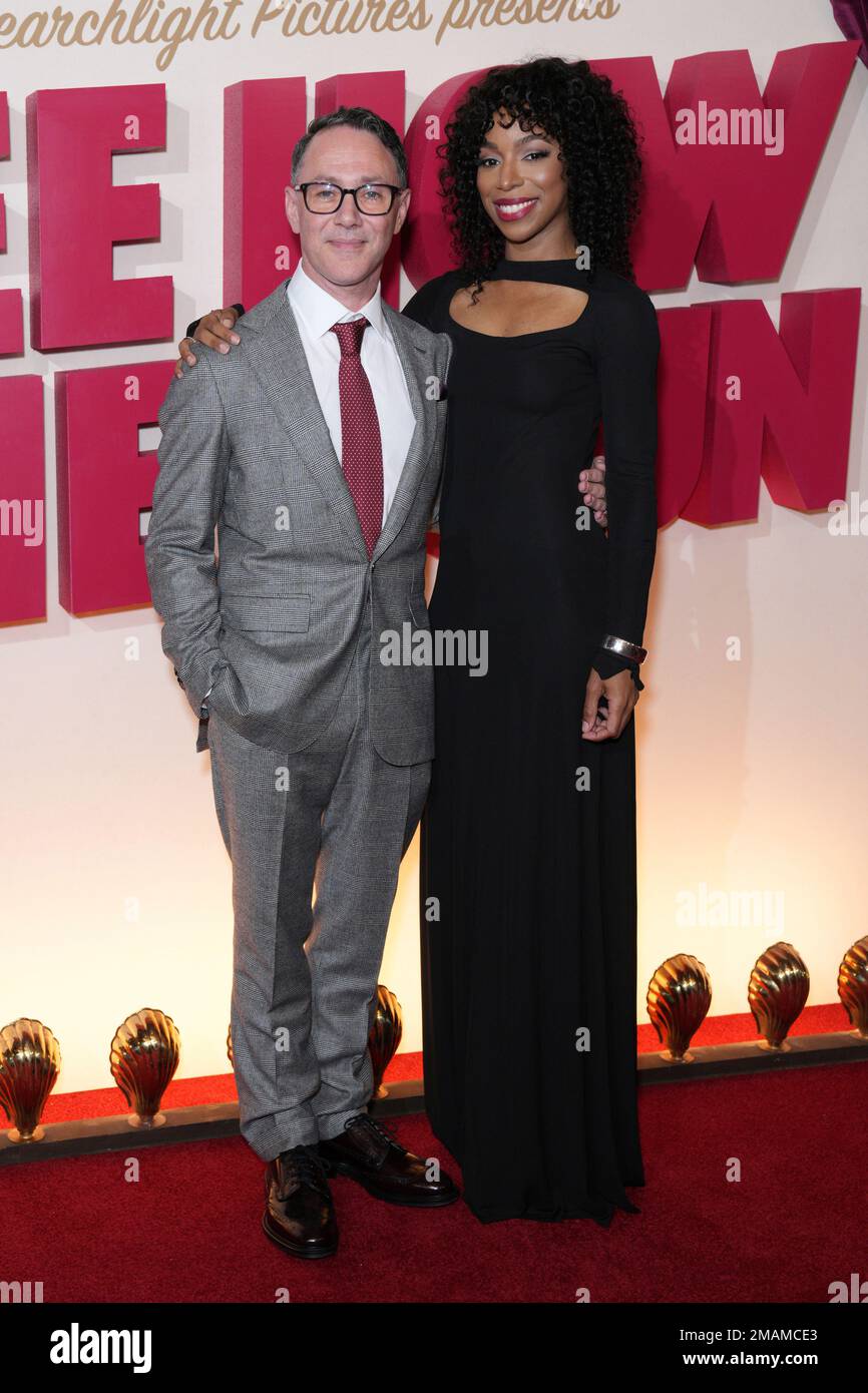 Reece Shearsmith, left, and Pippa Bennett-Warner pose for photographers ...