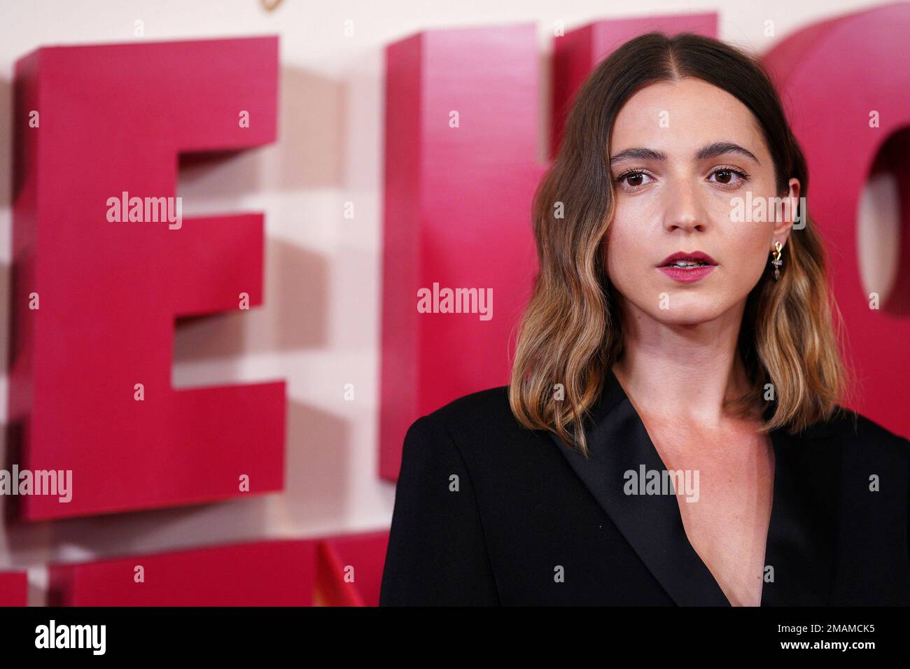 Pearl Chanda poses for photographers upon arrival at the London ...