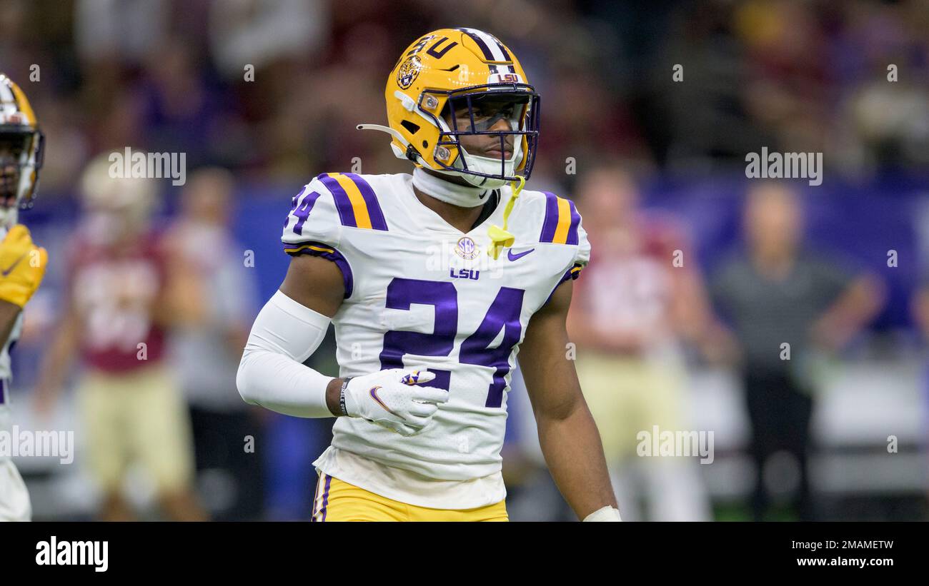 LSU cornerback Jarrick Bernard-Converse (24) runs during the first half ...