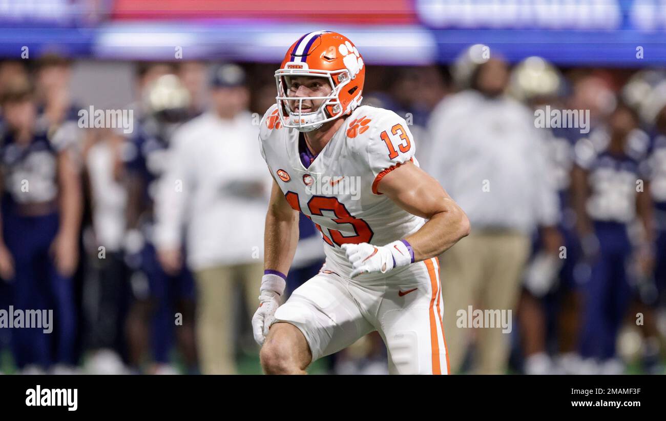 Clemson's Brannon Spector (13) runs a route during the first half of an ...