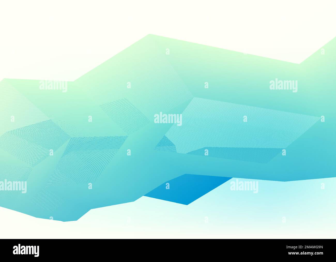 Abstract turquoise blue complex broken polyline on ivory color ...