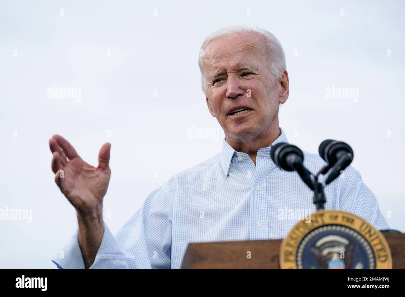 President Joe Biden speaks at a United Steelworkers of America Local ...