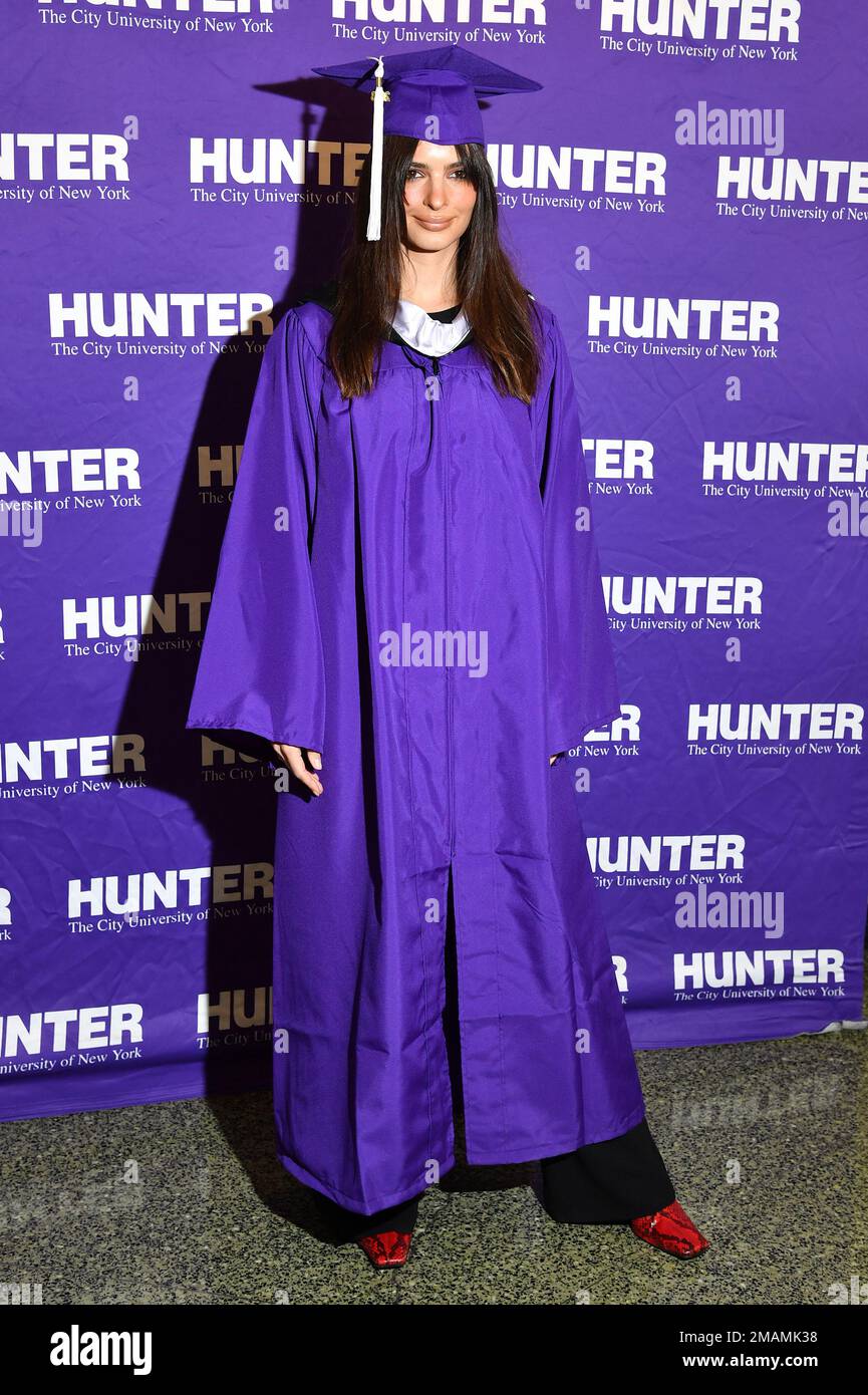 Model and author Emily Ratajkowski poses before delivering the ...