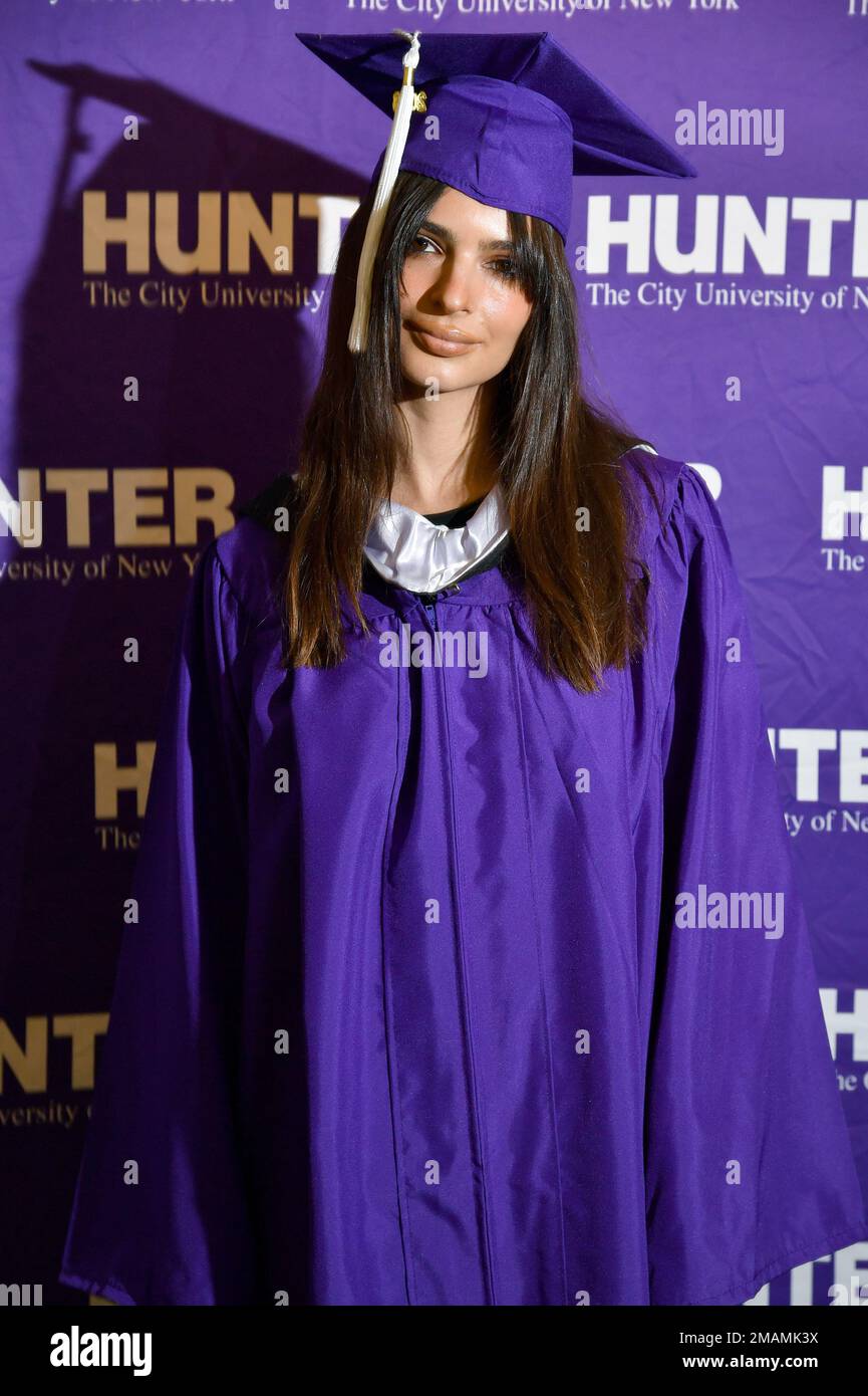 Model and author Emily Ratajkowski poses before delivering the ...