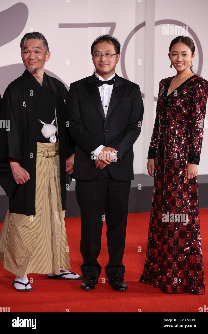 Atom Sunada, from left, director Koji Fukada and Fumino Kimura pose for ...