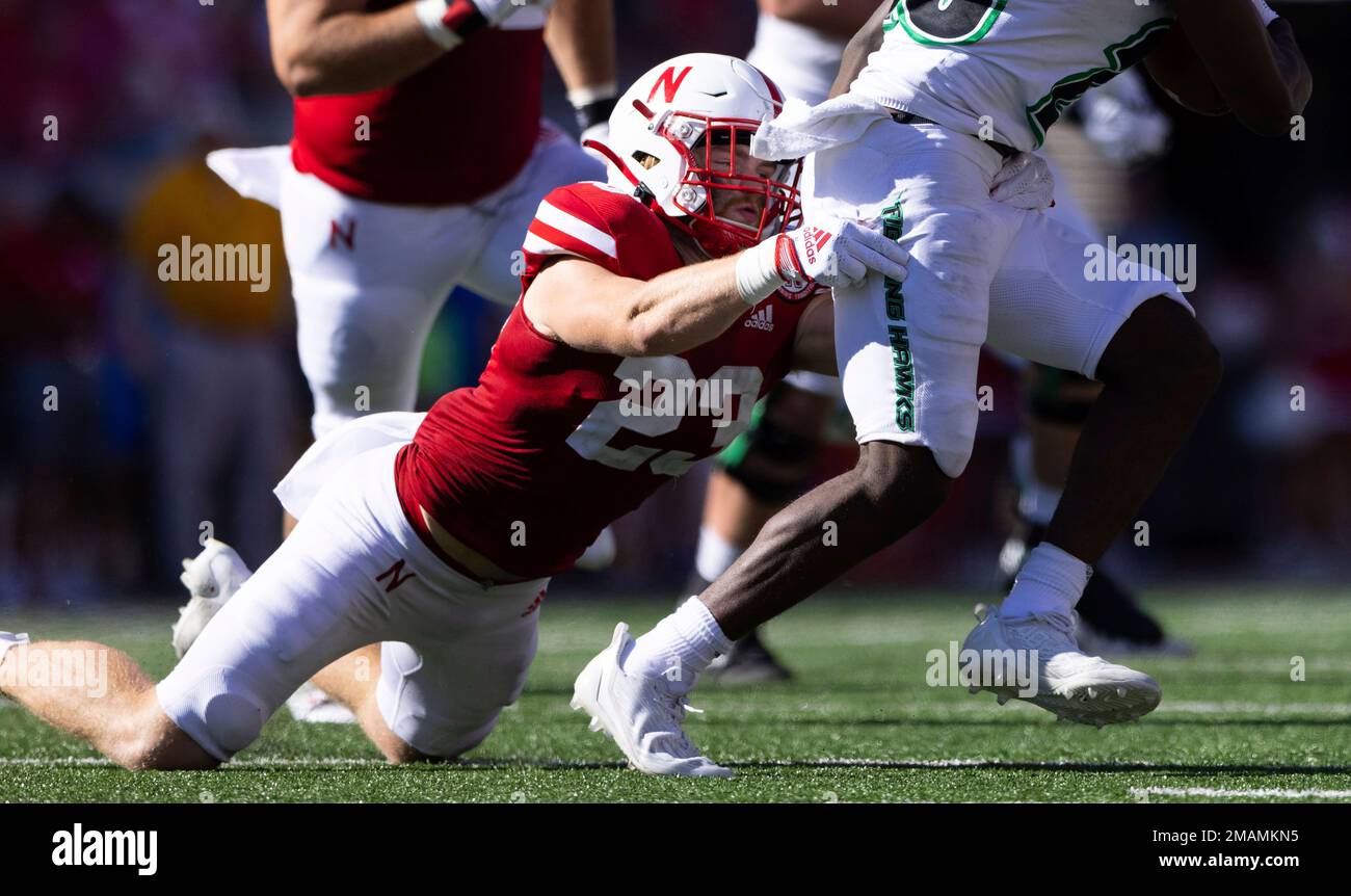 Nebraska's Isaac Gifford (23) plays against North Dakota during the ...