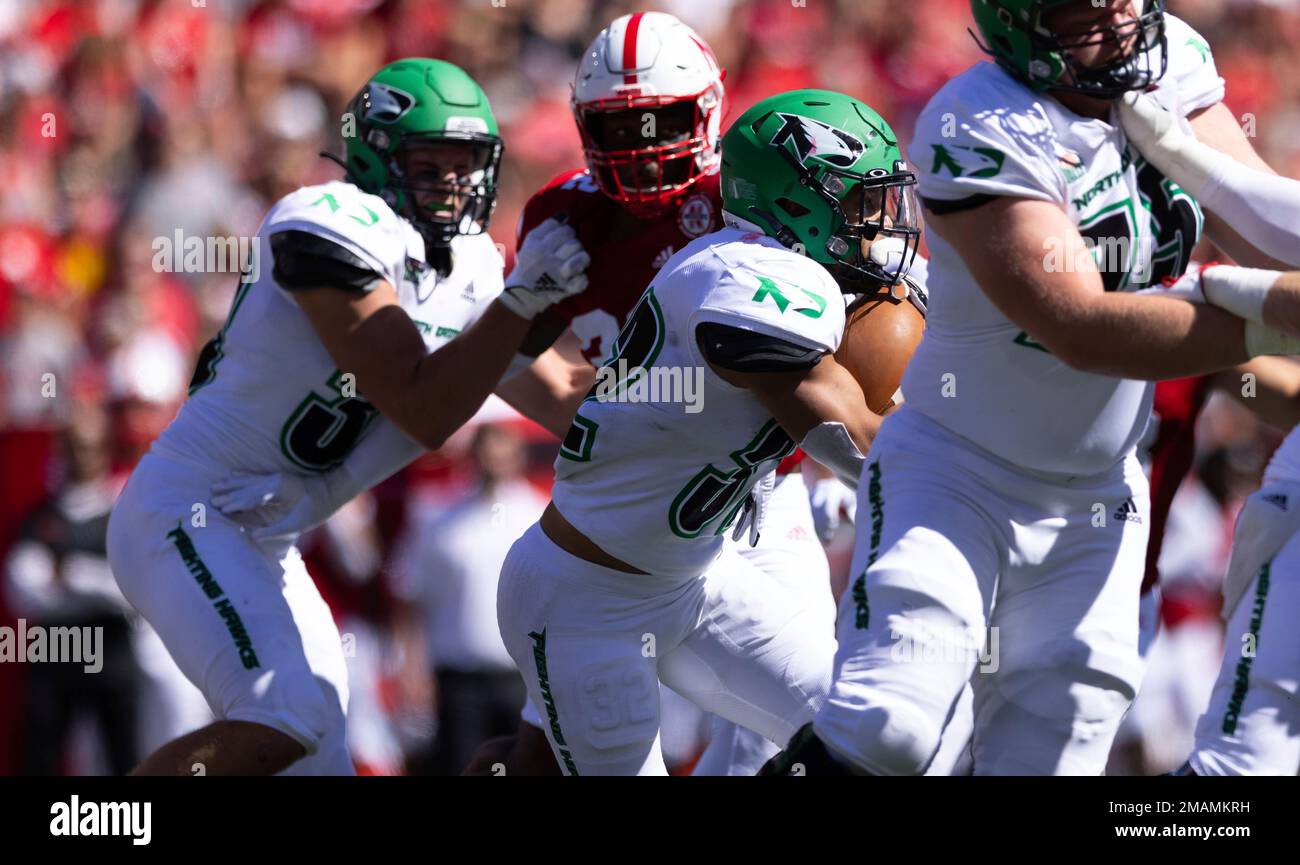 North Dakota running back Tyler Hoosman plays against Nebraska during ...