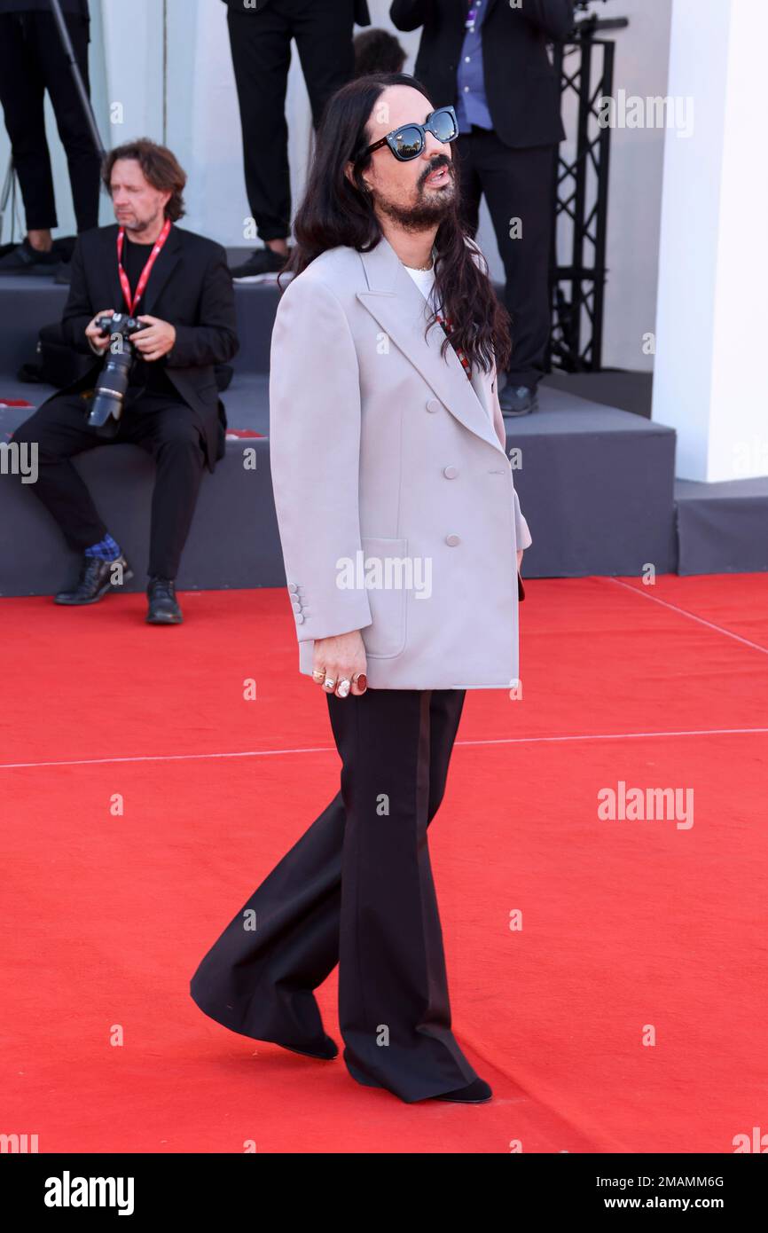 Alessandro Michele poses for photographers upon arrival at the premiere ...