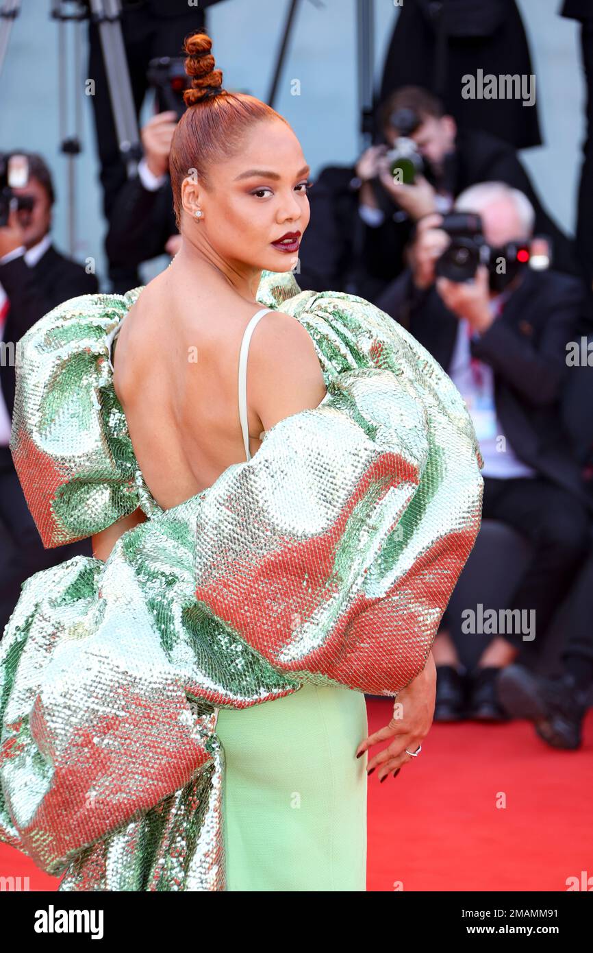 Tessa Thompson poses for photographers upon arrival at the premiere of ...