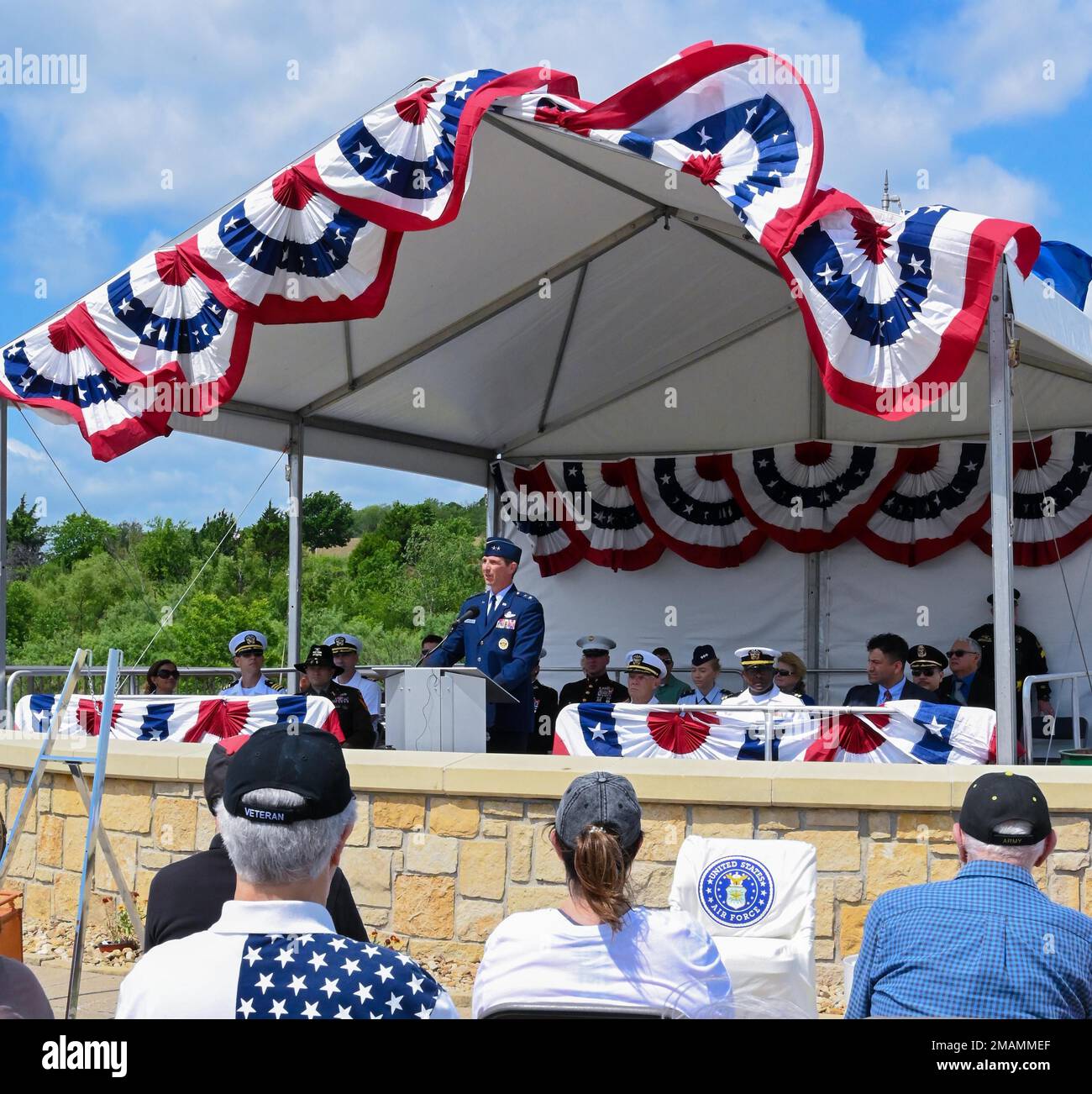 10th Air Force commander, Maj. Gen. Bryan Radliff, delivers the ...