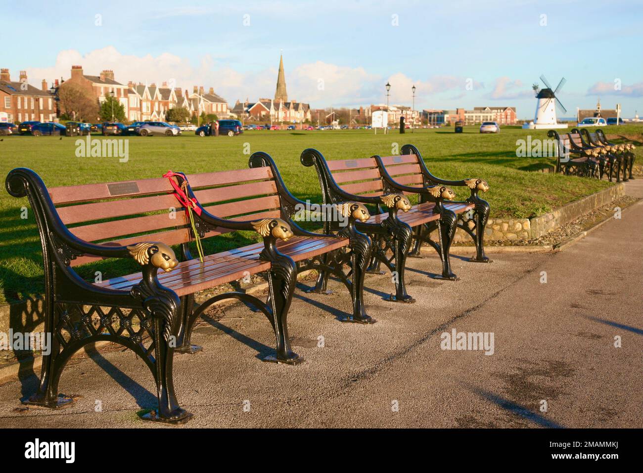 A view of the promenade on a cold winters day, Lytham St Annes ...