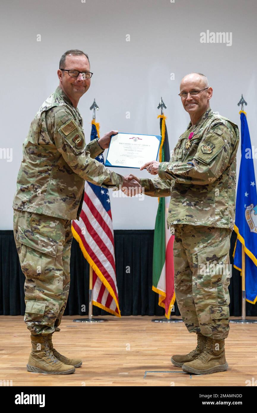 U.S. Air Force Col. Clinton Wilson, left, commander of the 386th Air ...