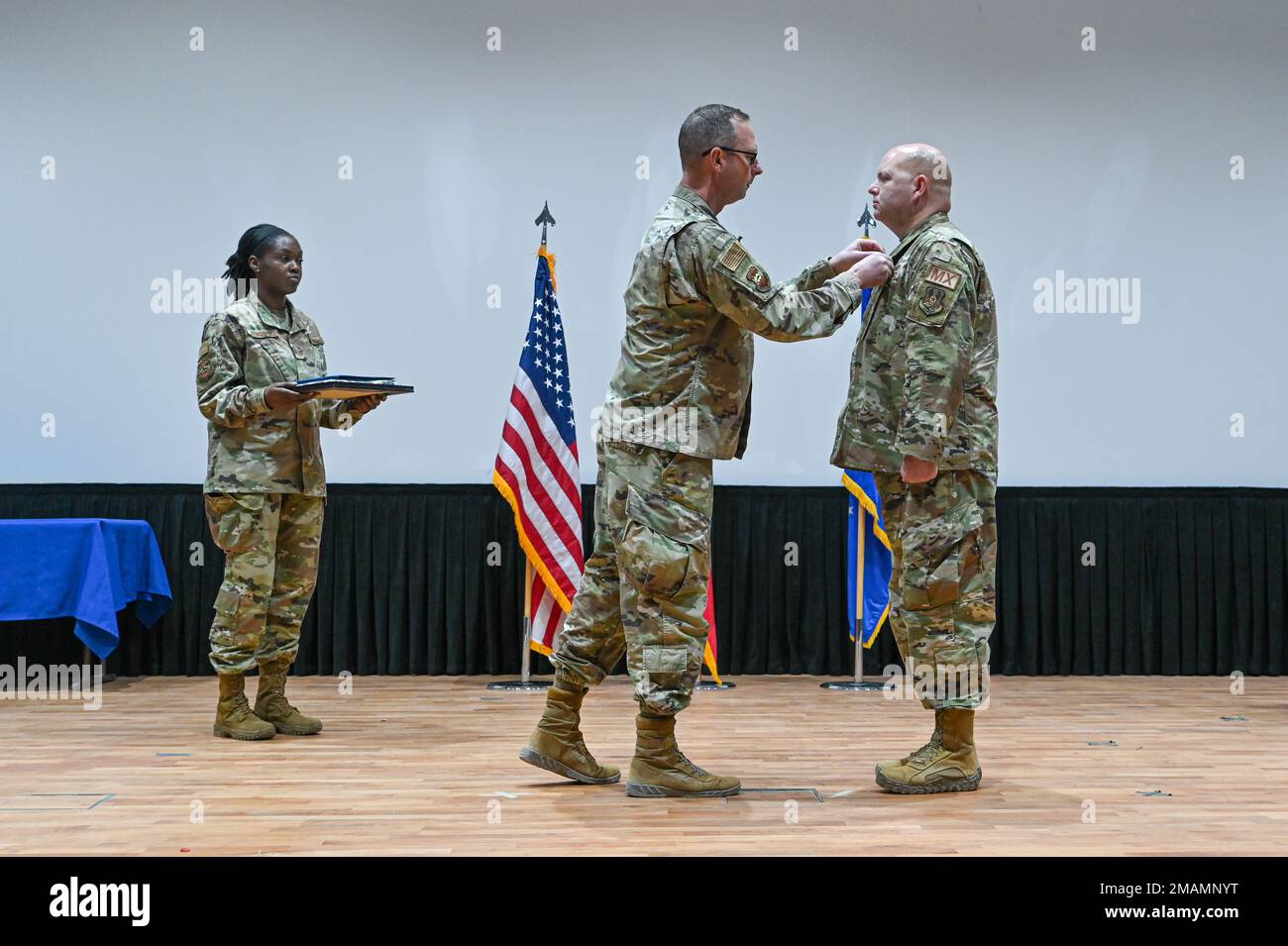 U.S. Air Force Col. Clinton M. Wilson, center, commander of the 386th ...