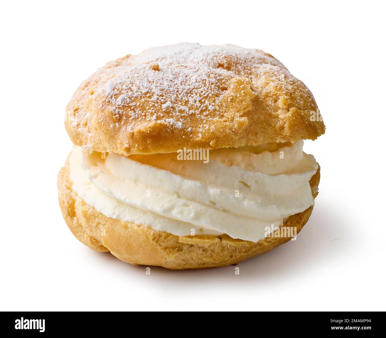 freshly baked cream puff cake isolated on white background Stock Photo ...