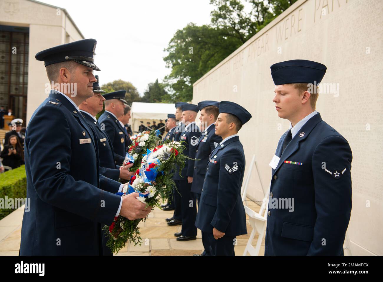 U.S. Air Force Col. Gene Jacobus, 100th Air Refueling Wing commander ...