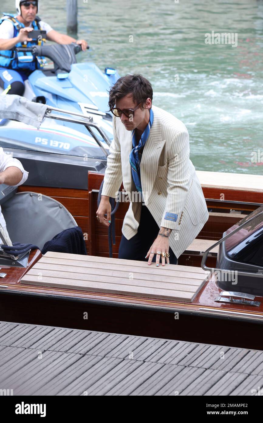 Harry Styles arrives for the photo call of the film 'Don't Worry ...