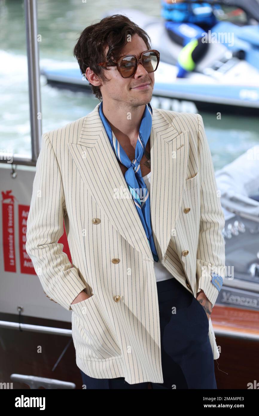 Harry Styles arrives for the photo call of the film 'Don't Worry ...