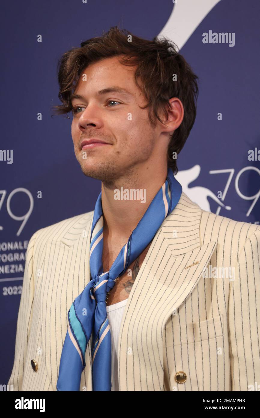 Harry Styles poses for photographers at the photo call for the film ...
