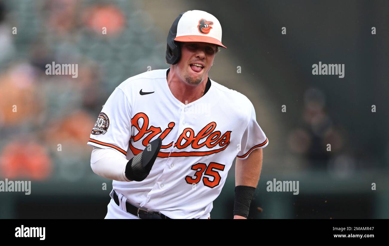 Baltimore Orioles' Adley Rutschman in a baseball game, Sunday, Sept. 4 ...