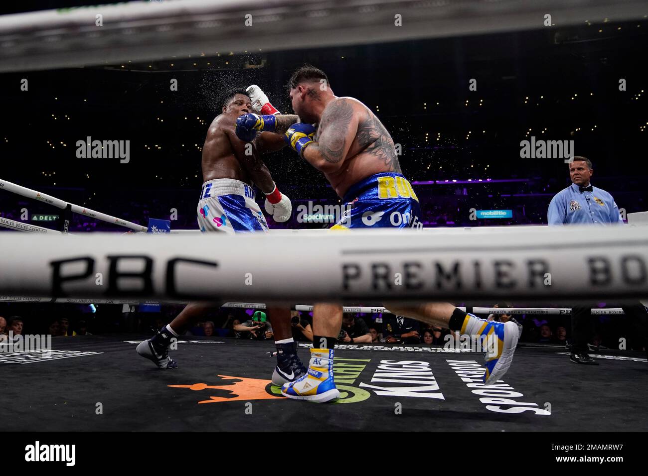 Andy Ruiz, Jr., right, fights Luis Ortiz in a WBC world heavyweight ...