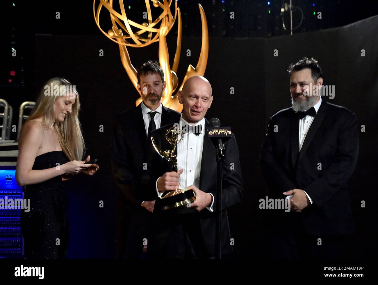 EXCLUSIVE - Robin Hackl speaks backstage after winning the Emmy for ...