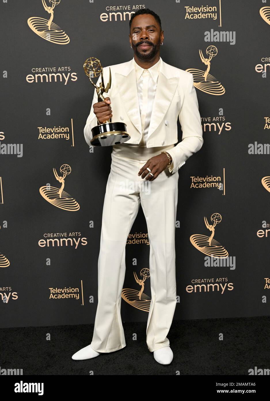 Colman Domingo Poses With The Emmy For Outstanding Guest Actor In A
