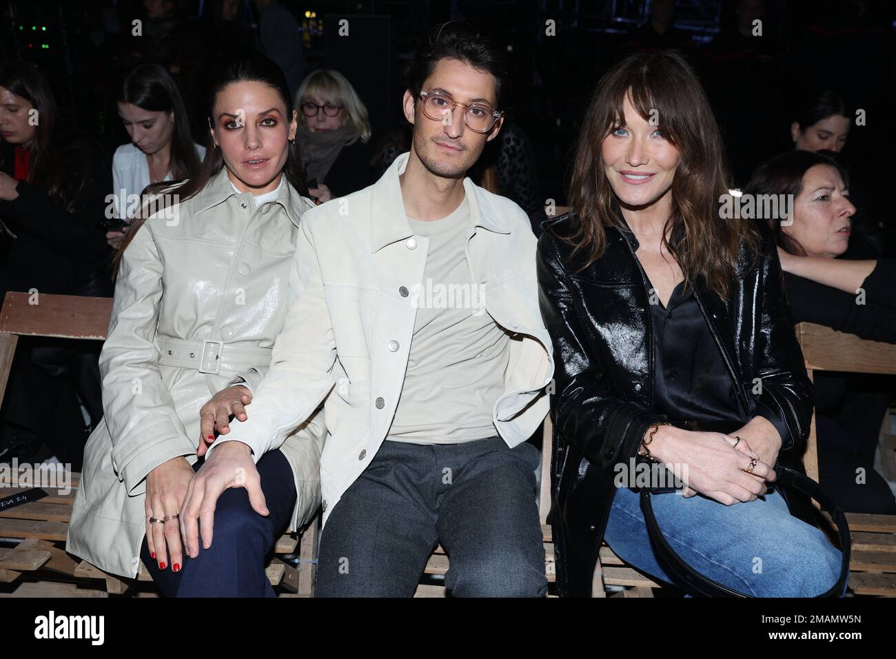 Paris, France. 19th Jan, 2023. Natasha Andrews, Pierre Niney and Carla ...