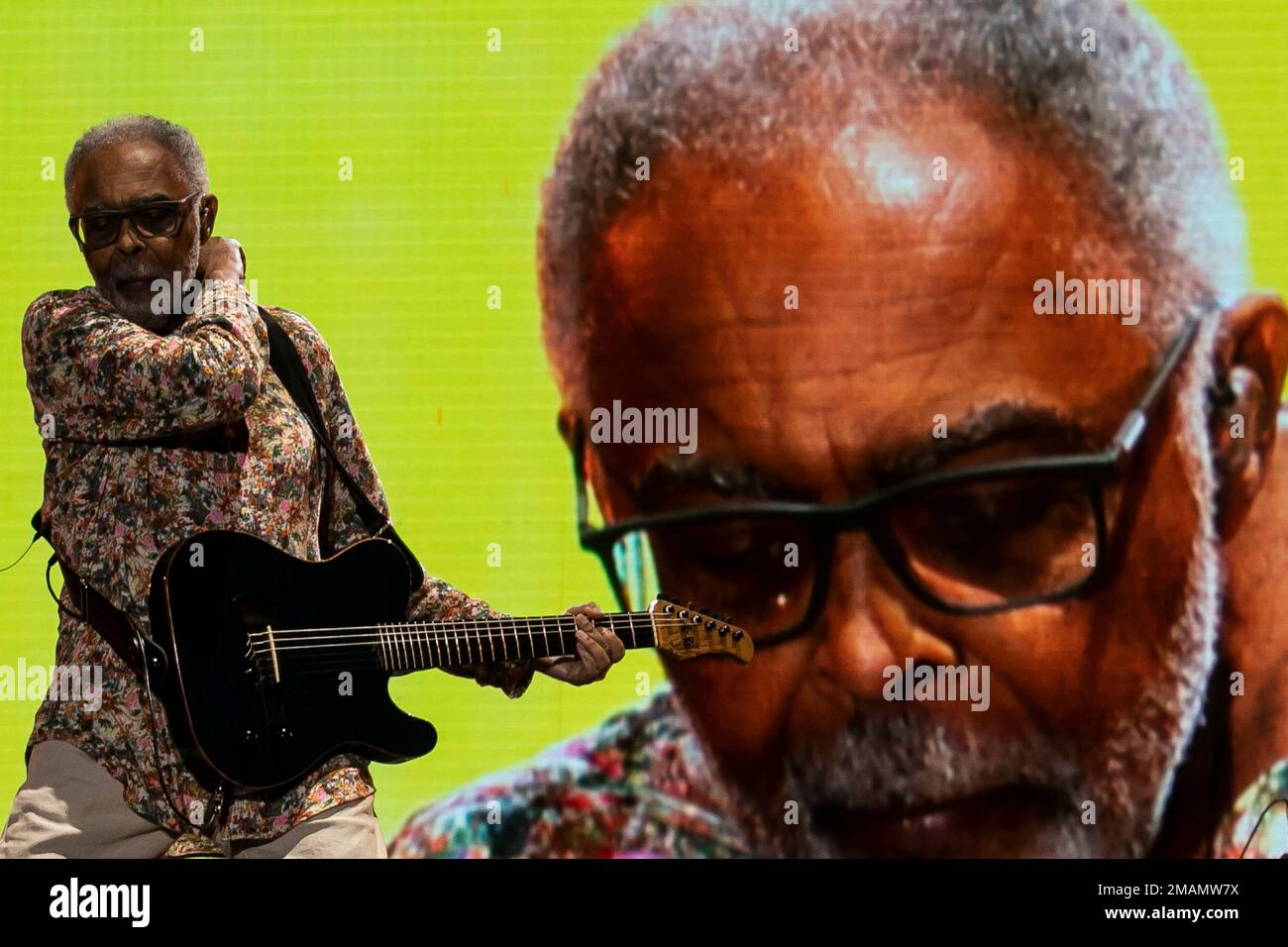 Brazilian singer and songwriter Gilberto Gil performs during the Rock ...