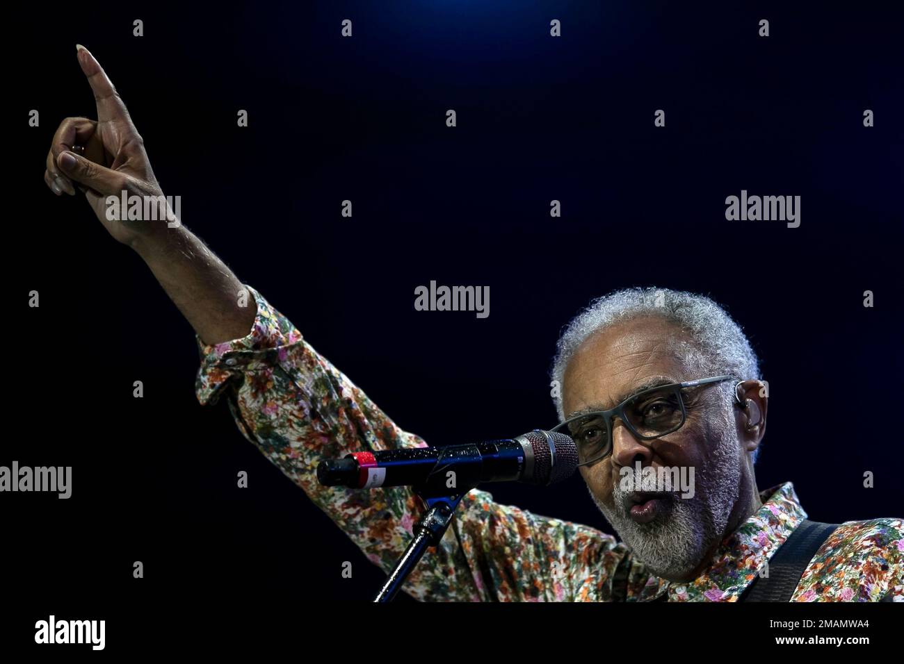 Brazilian singer and songwriter Gilberto Gil performs during the Rock ...