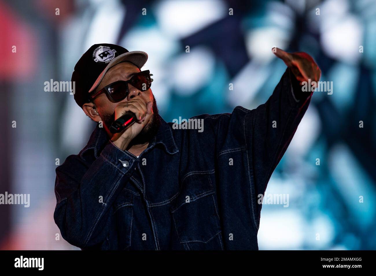 Brazilian rapper Emicida performs during the Rock in Rio music festival ...