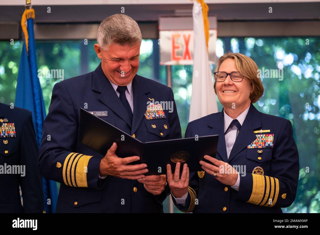 Admiral Karl Schultz, commandant of the U. S. Coast Guard, and Admiral ...