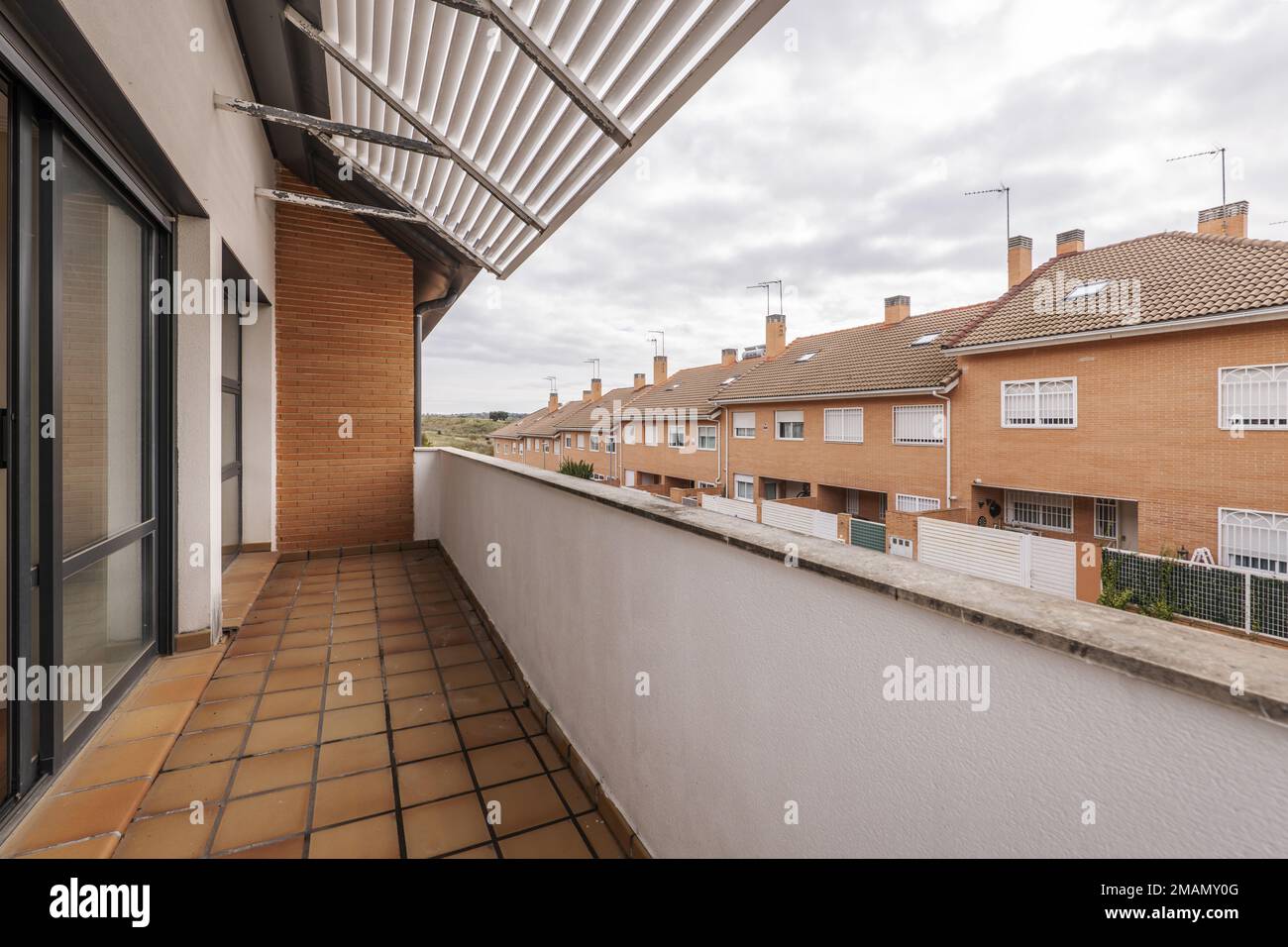 Open terrace of a house in a single-family residential building of ...