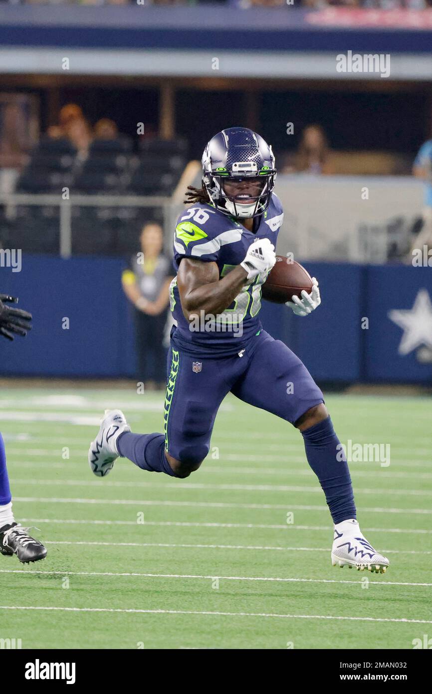 Seattle Seahawks running back Darwin Thompson (36) runs during a ...