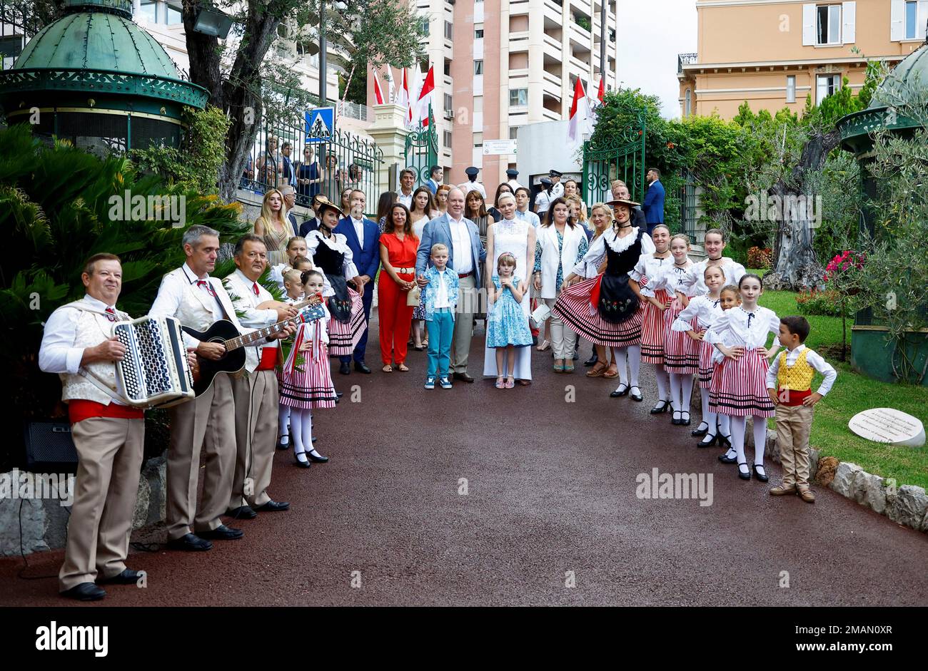 Prince Albert II, Princess Charlene, Prince Jacques, and Princess ...