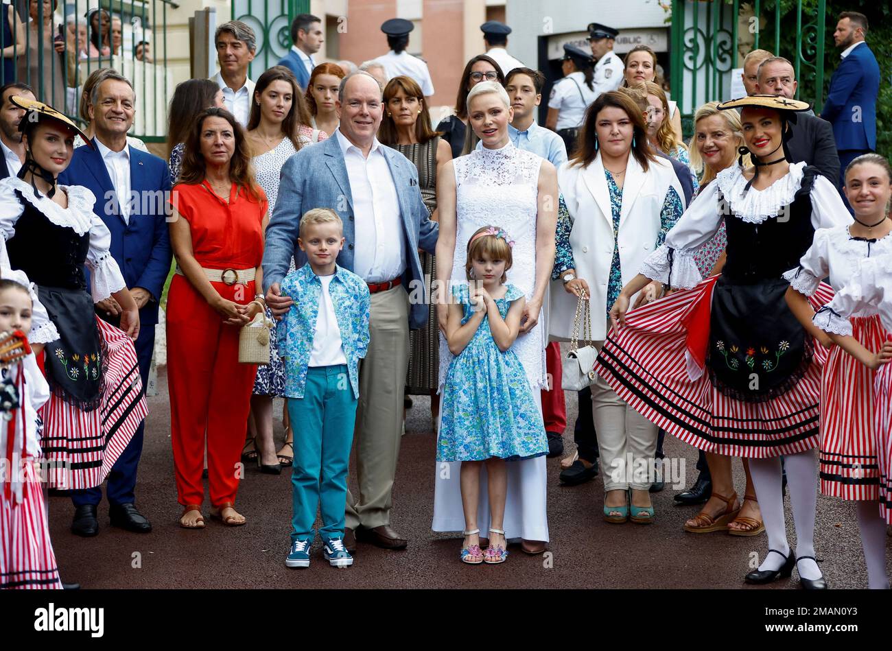 Prince Albert II, Princess Charlene, Prince Jacques, and Princess ...