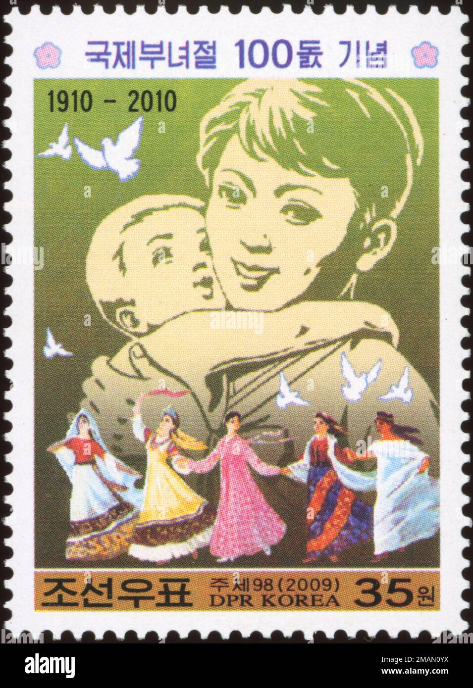 2009 North Korea stamp. 100th Anniversary of International Women's Day ...