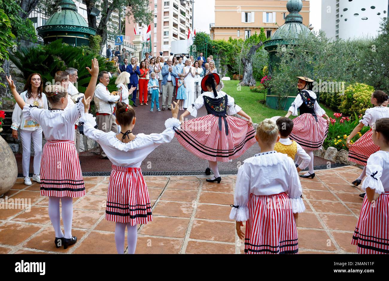 Prince Albert II, Princess Charlene, Prince Jacques, and Princess ...
