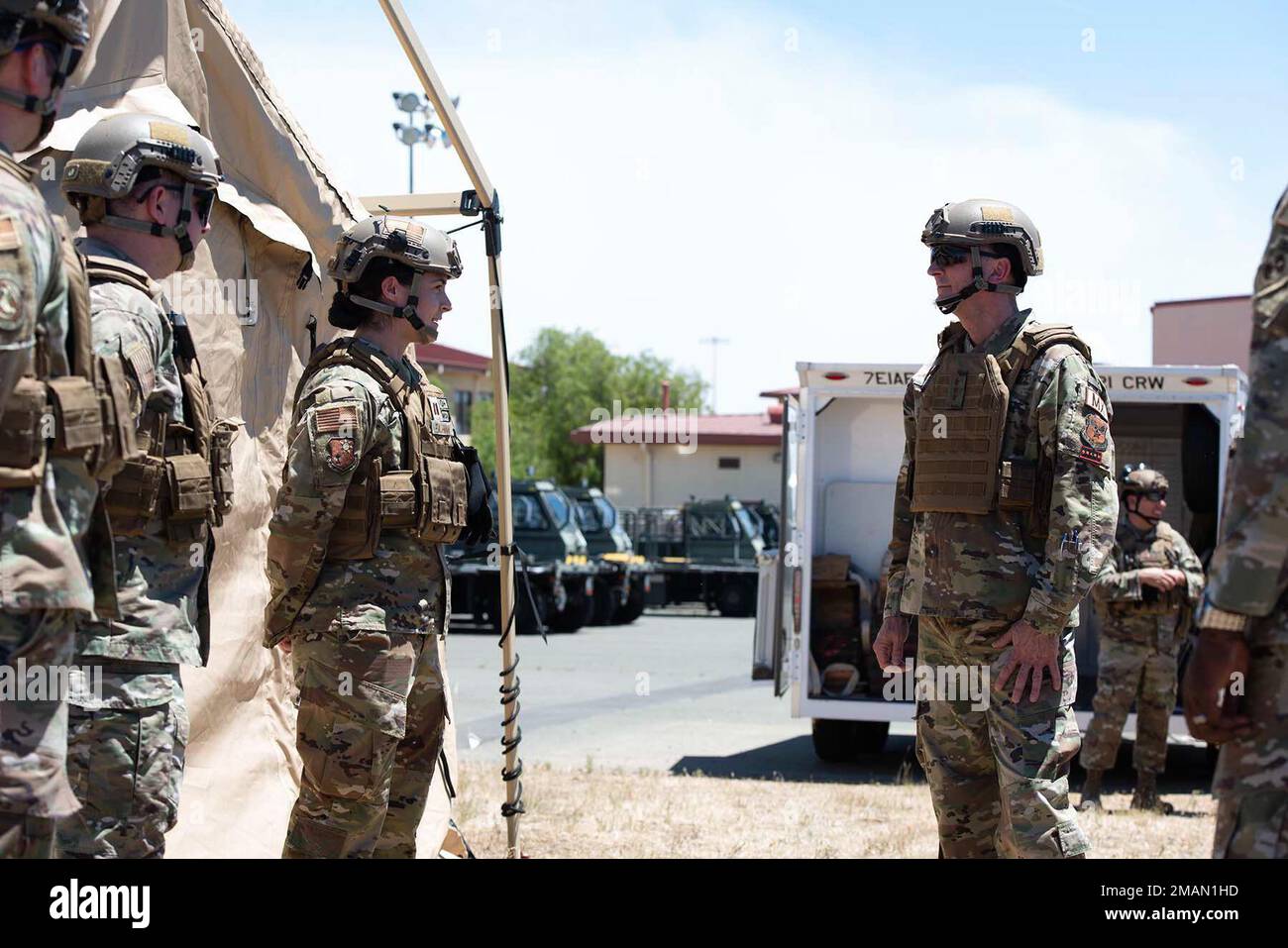 U.S. Air Force Capt. Kristy Leachman, third from left, 821st ...