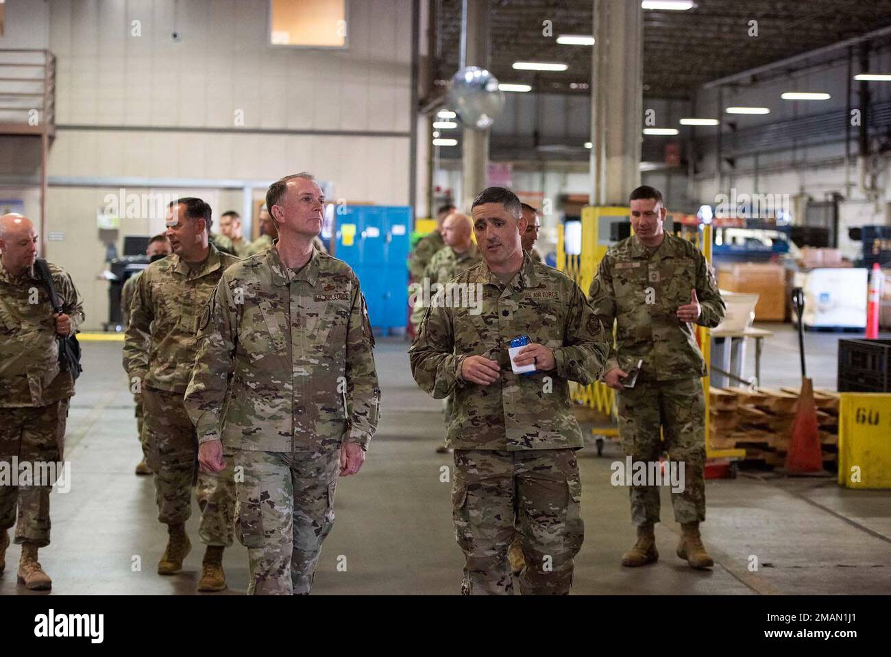 U.S. Air Force Lt. Col. Chad Wharton, right, 60th Aerial Port Squadron ...
