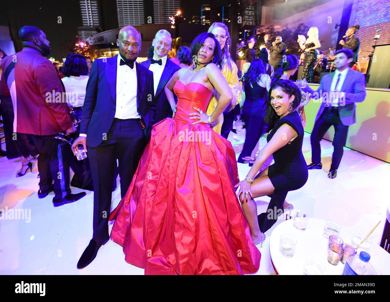 EXCLUSIVE - Rob Maylor, left, and Leah Natasha Thomas during night one ...