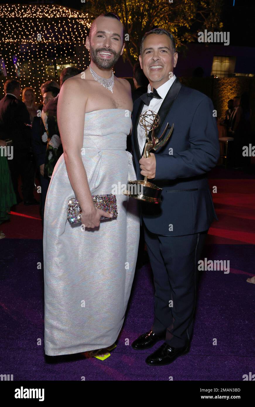 EXCLUSIVE - Jonathan Van Ness, left, and Mark Bracero, winner of the Emmy for outstanding ...