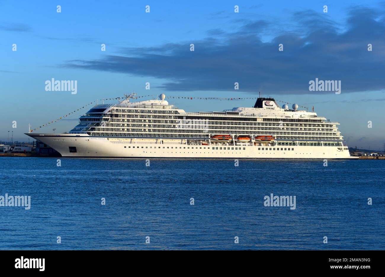 Luxury cruise ship MV Viking Venus in the crisp winter sunshine and ...