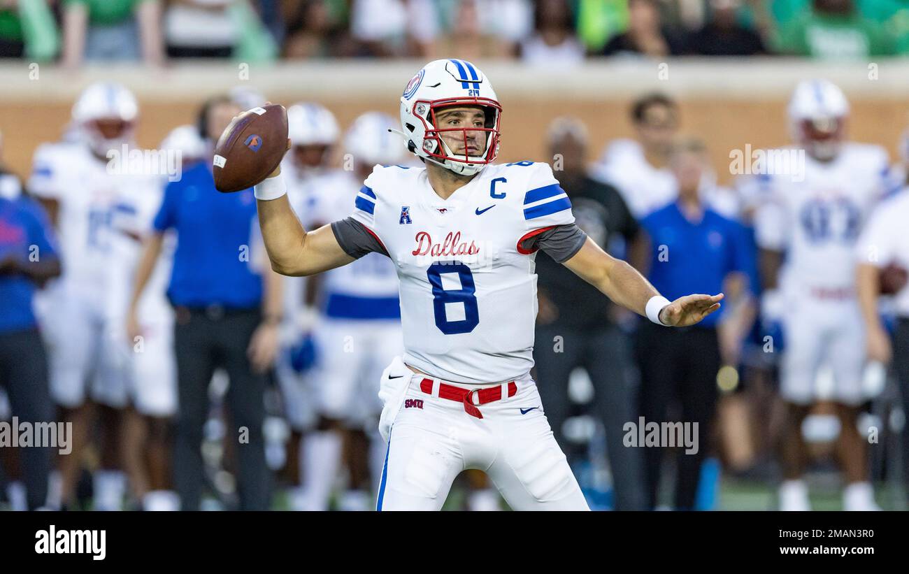 Southern Methodist quarterback Tanner Mordecai (8) is seen during an ...
