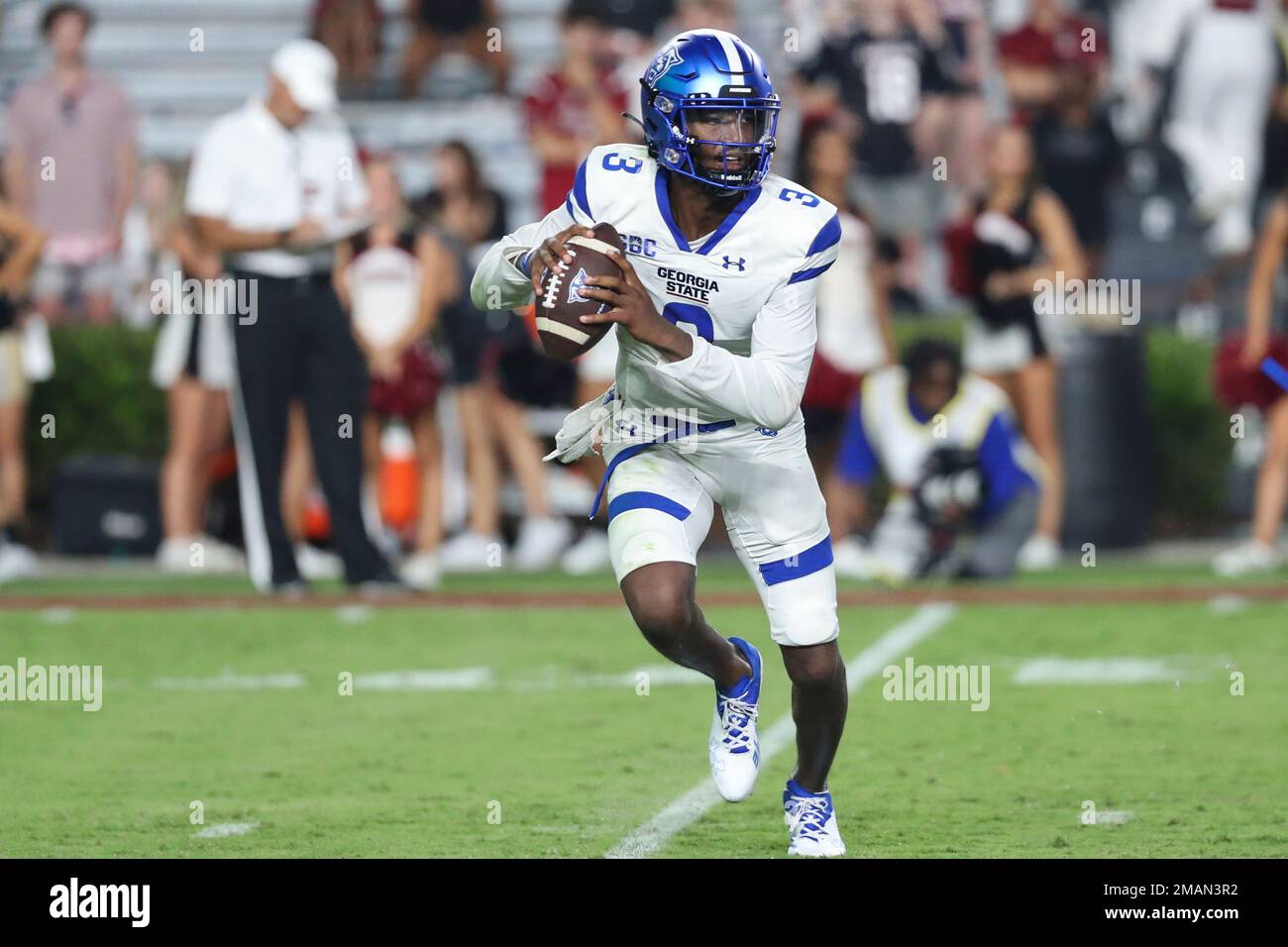 Georgia State quarterback Darren Grainger (3) rolls out to pass during ...